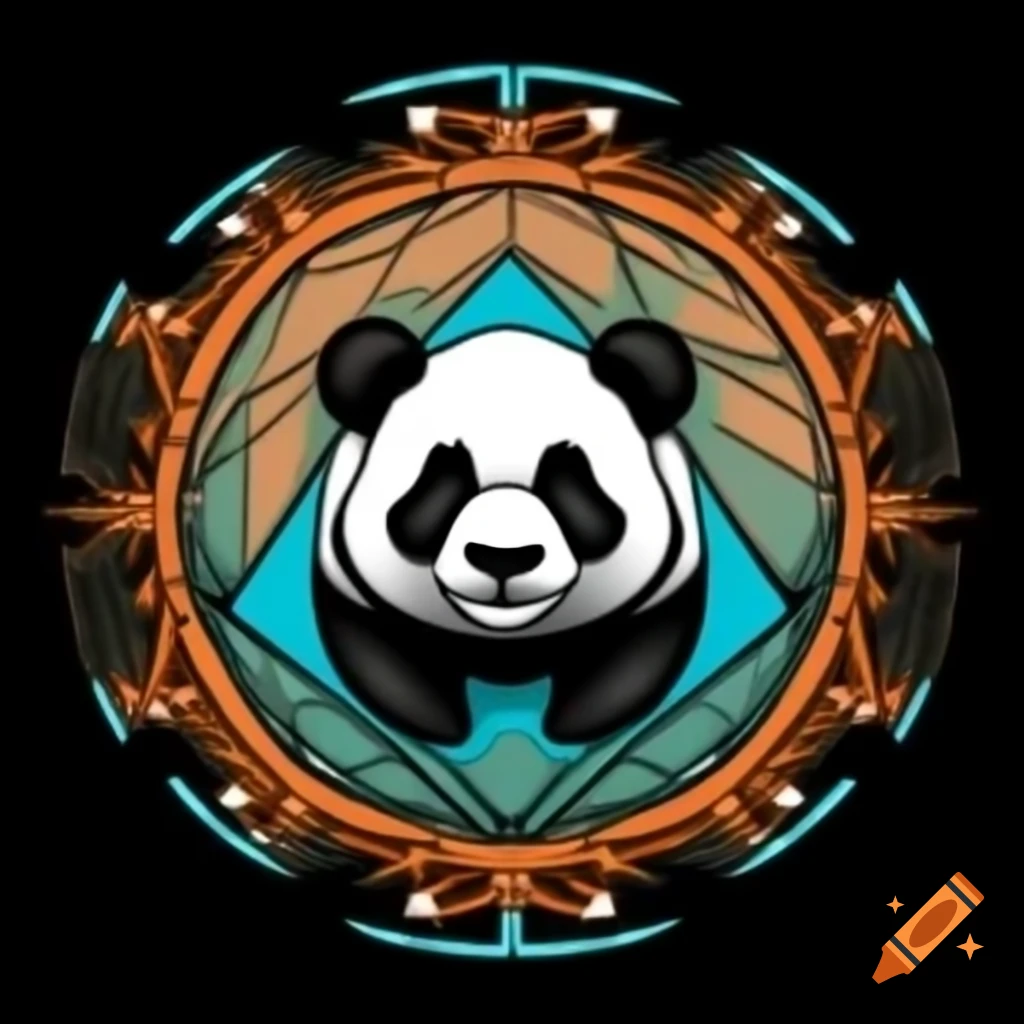 Geometric low-poly panda design in earthy colors, nature-inspired on ...