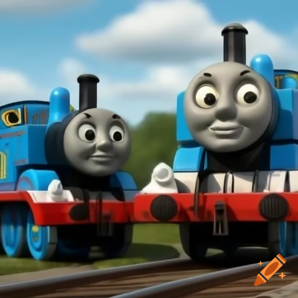 Two Thomas the Tank Engine trains on Craiyon