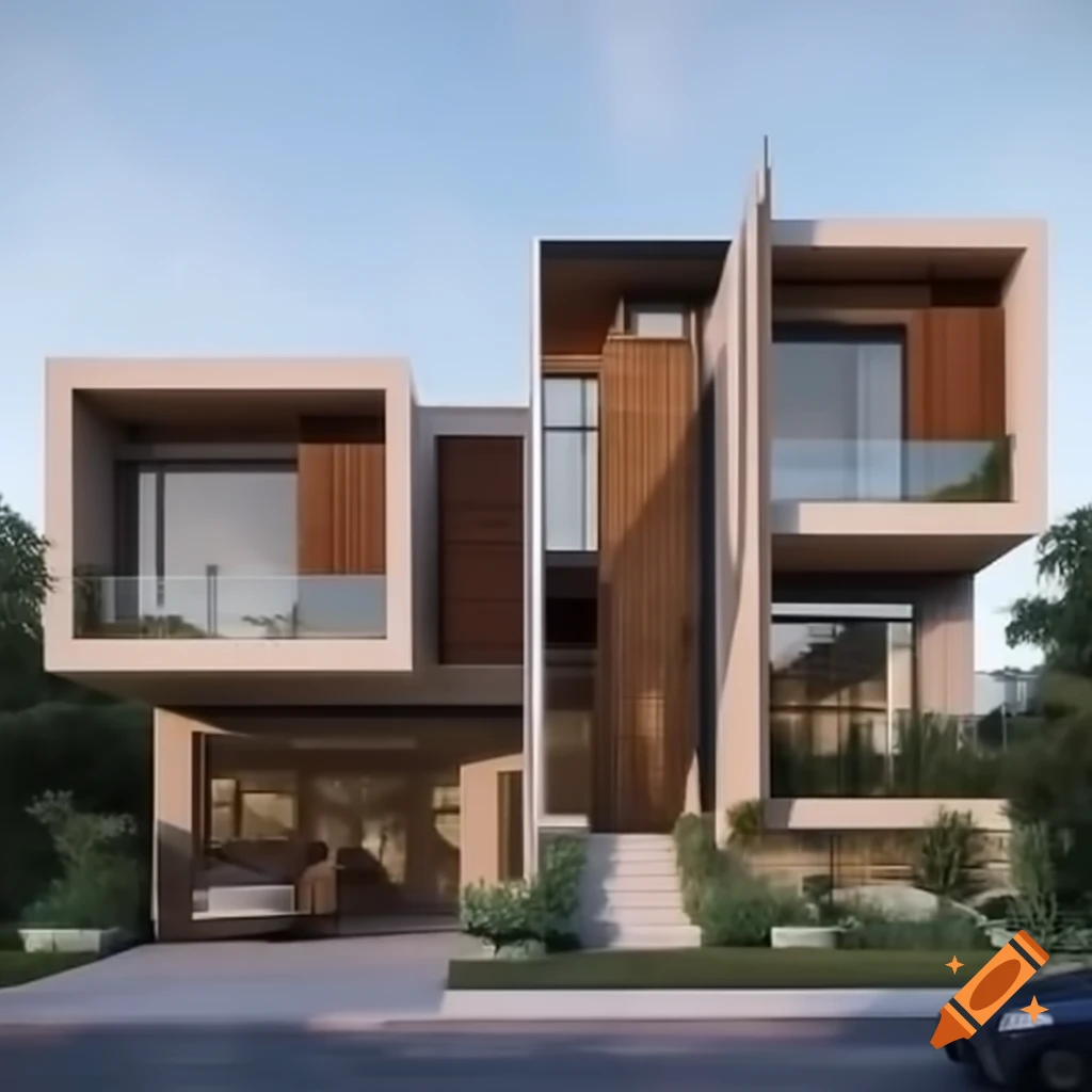 Design of two industrial futuristic villas with asymmetrical lines and ...