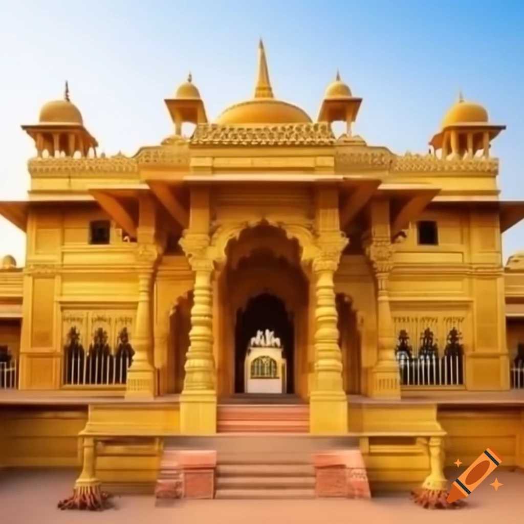 Indian palace made of dazzling pure gold on Craiyon