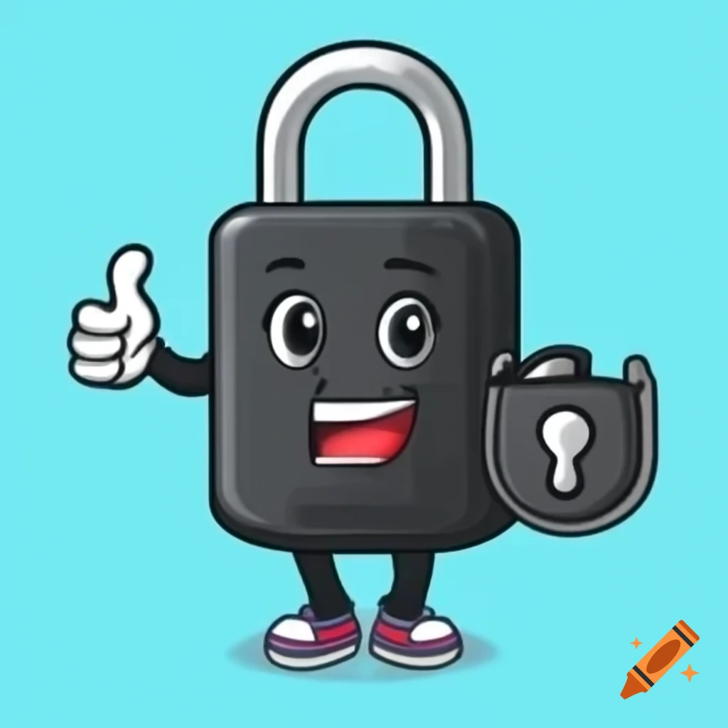 Black lock giving thumbs-up in animatic style on Craiyon