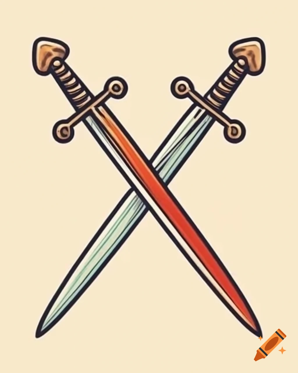 Illustration of clashing swords symbolizing conflict with mixed ...