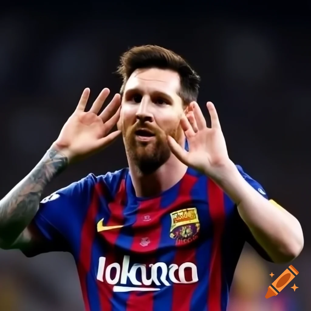 Lionel messi playing football on Craiyon