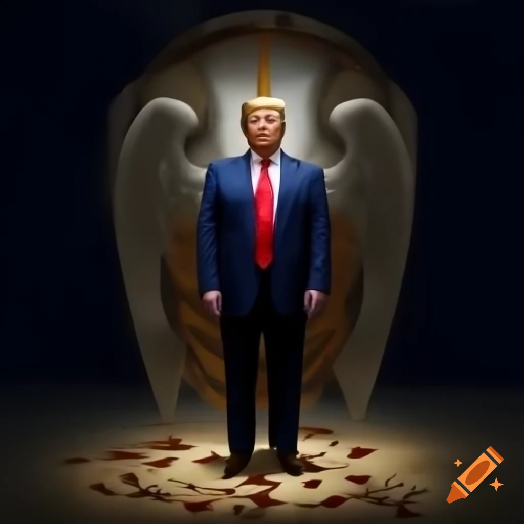 Donald trump standing resolutely as a symbol of resilience on Craiyon