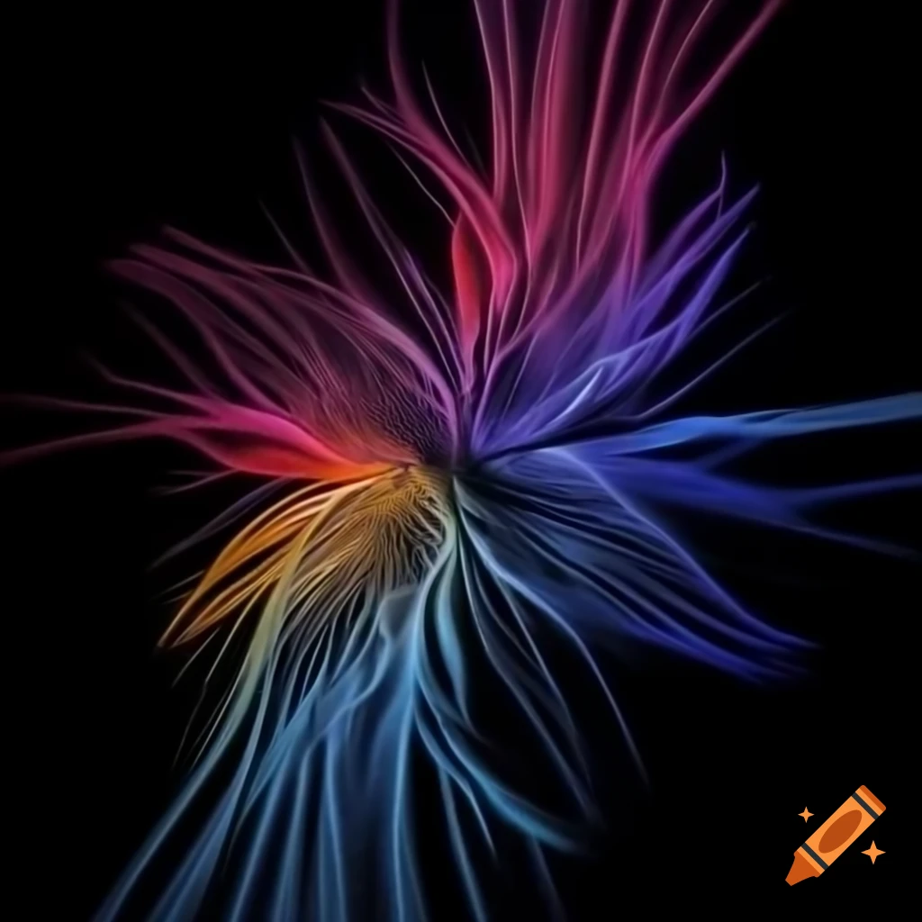 Colorful, thin vibrating lines representing strings in string theory on ...