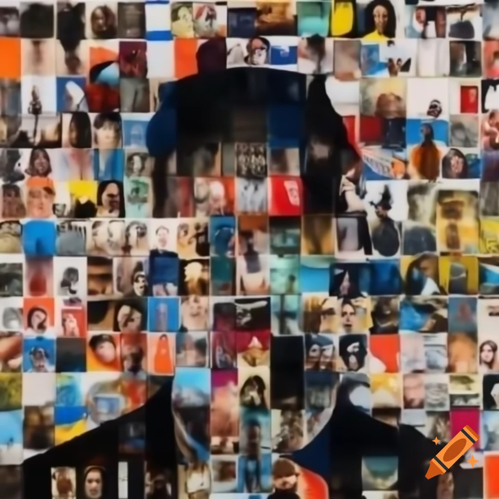 Collage representing various functions of art, including personal and ...