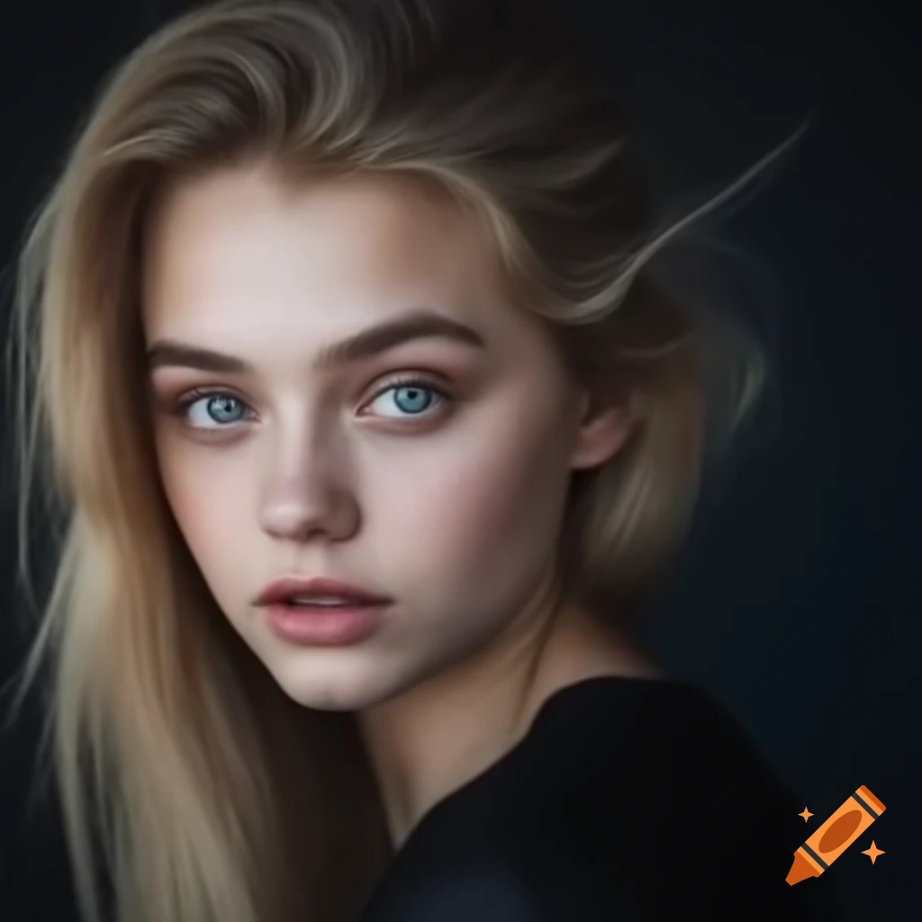 High definition portrait of young blonde woman on Craiyon