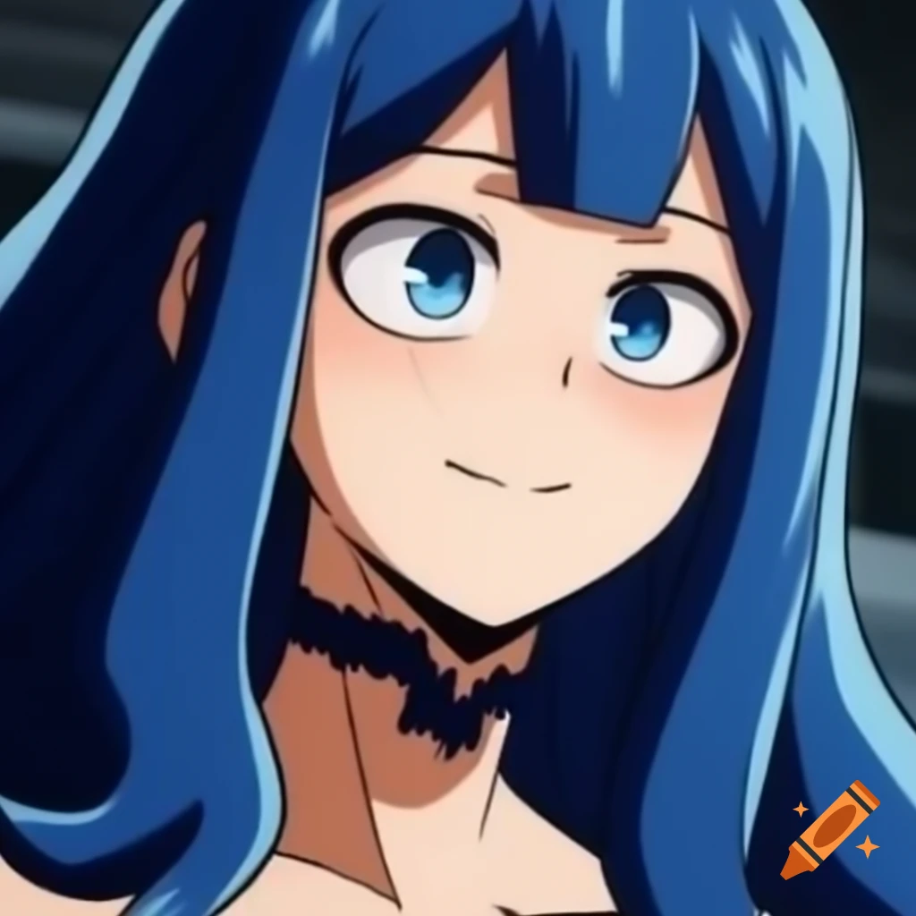 My Hero Academia character with navy blue hair and cerulean eyes on Craiyon