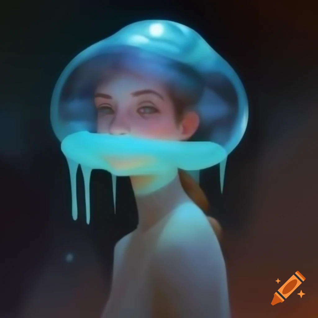 Humanoid slime-like shapeshifter resembling a young woman with flowing ...