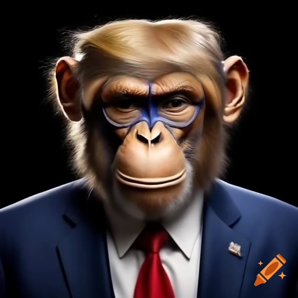 Golden monkey face resembling Donald Trump on Craiyon