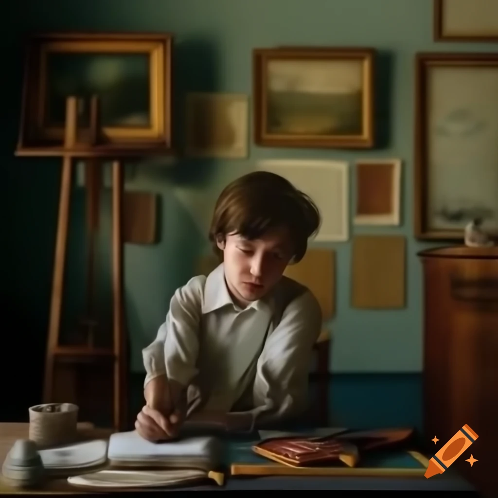 Vintage painting depicting themes of learning on Craiyon