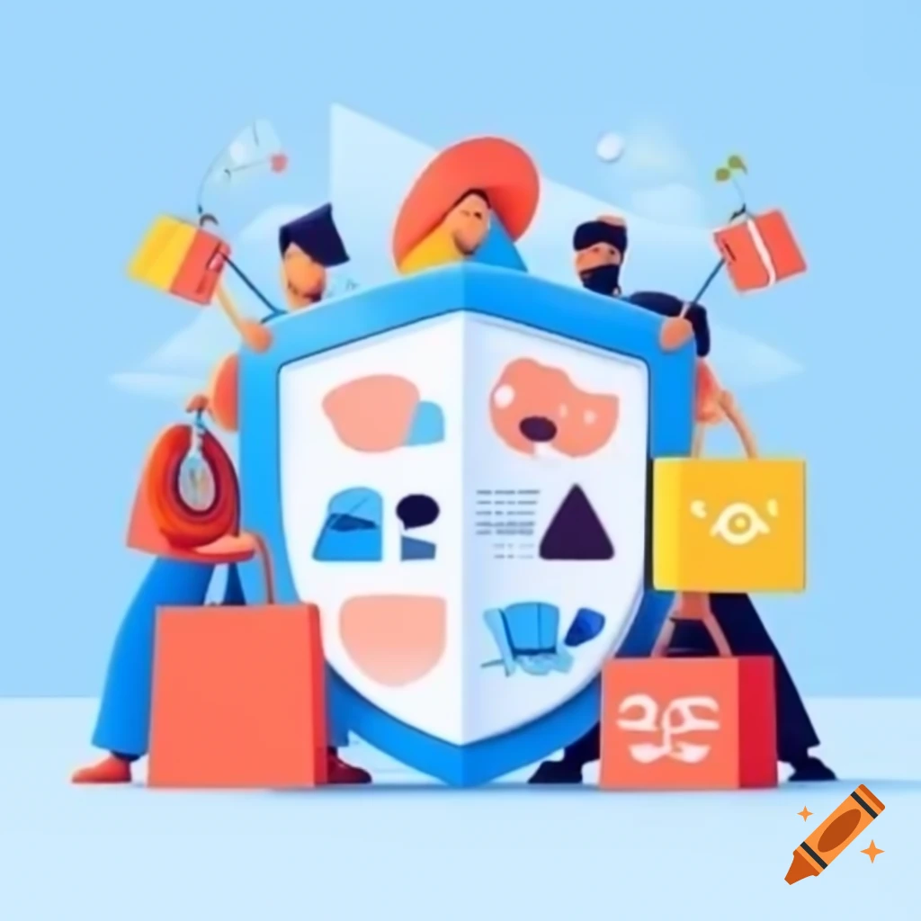 Animated shield labeled 'Consumer Rights' protecting a family with ...