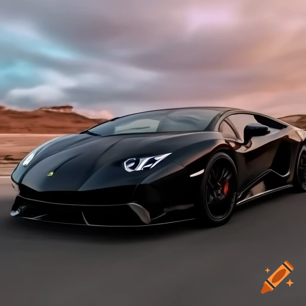 Stylish profile picture featuring a black lamborghini on Craiyon