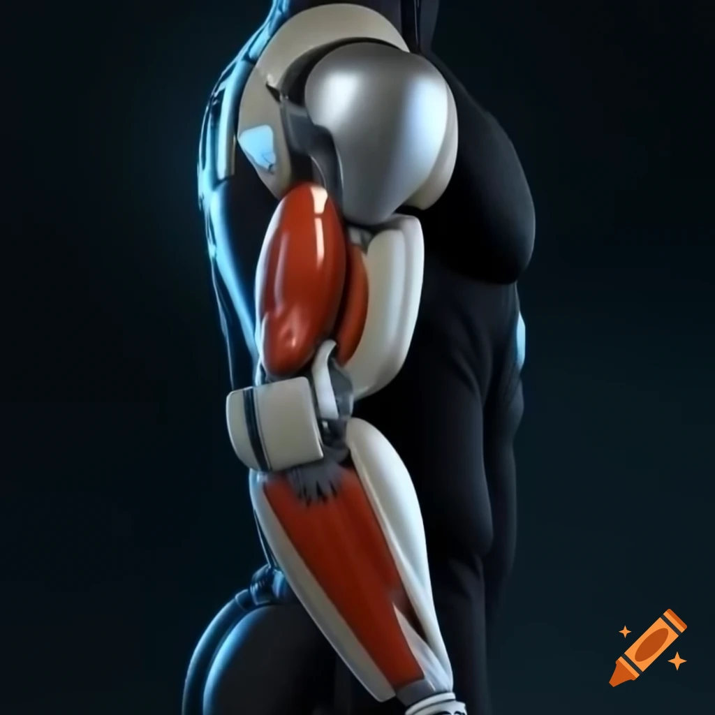 Futuristic robotic arm showcasing muscle fibers on Craiyon