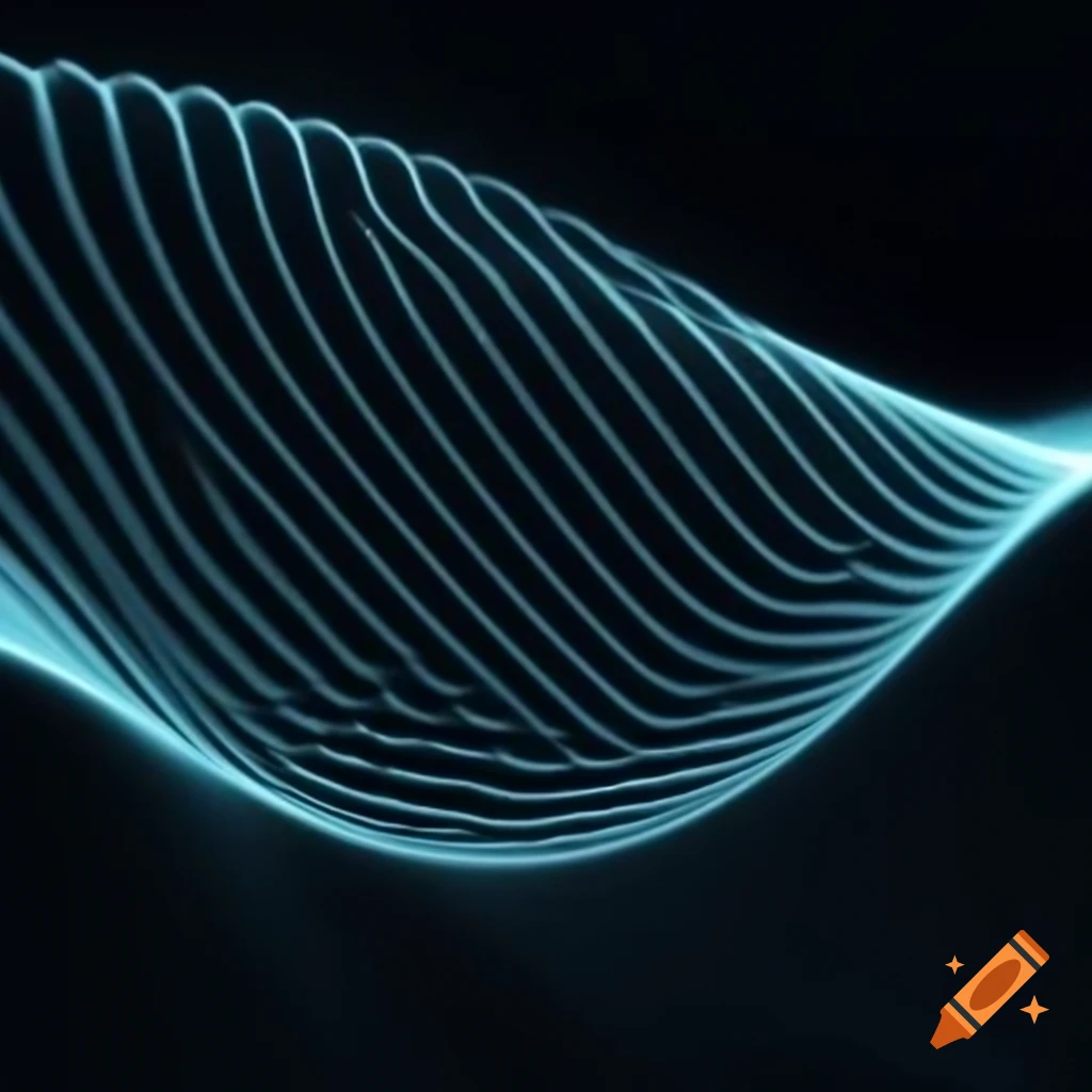 Abstract mesh ripples with laser and quantum themes on Craiyon