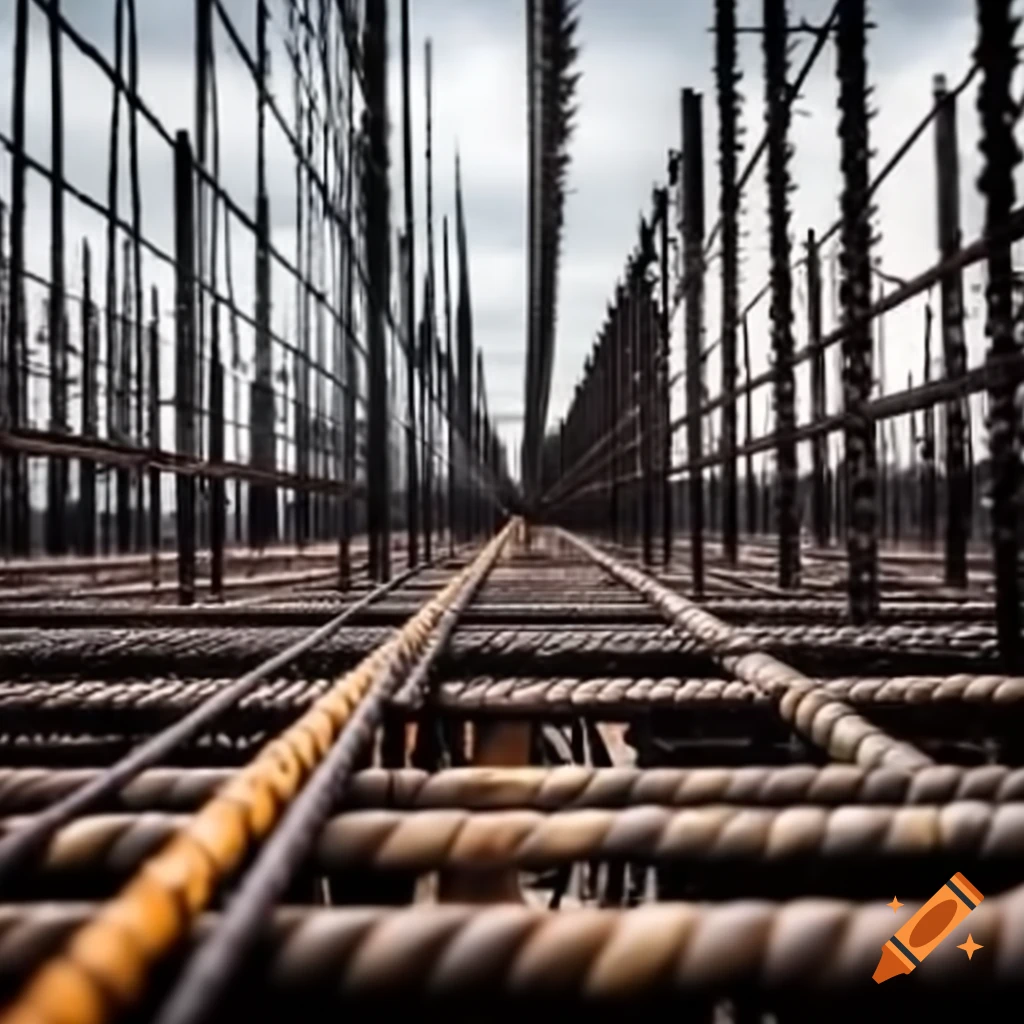Rebar and safety equipment in construction setting on Craiyon