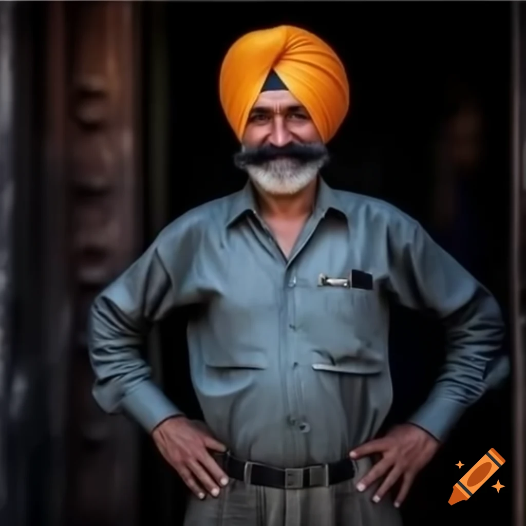 Punjabi truck driver smiling with folded hands on Craiyon