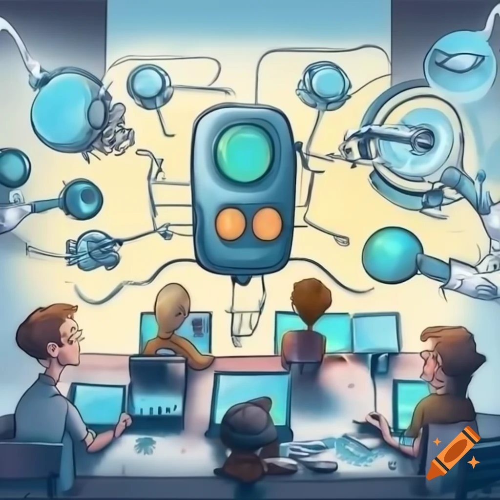 Editorial cartoon depicting technological advancement in education in ...