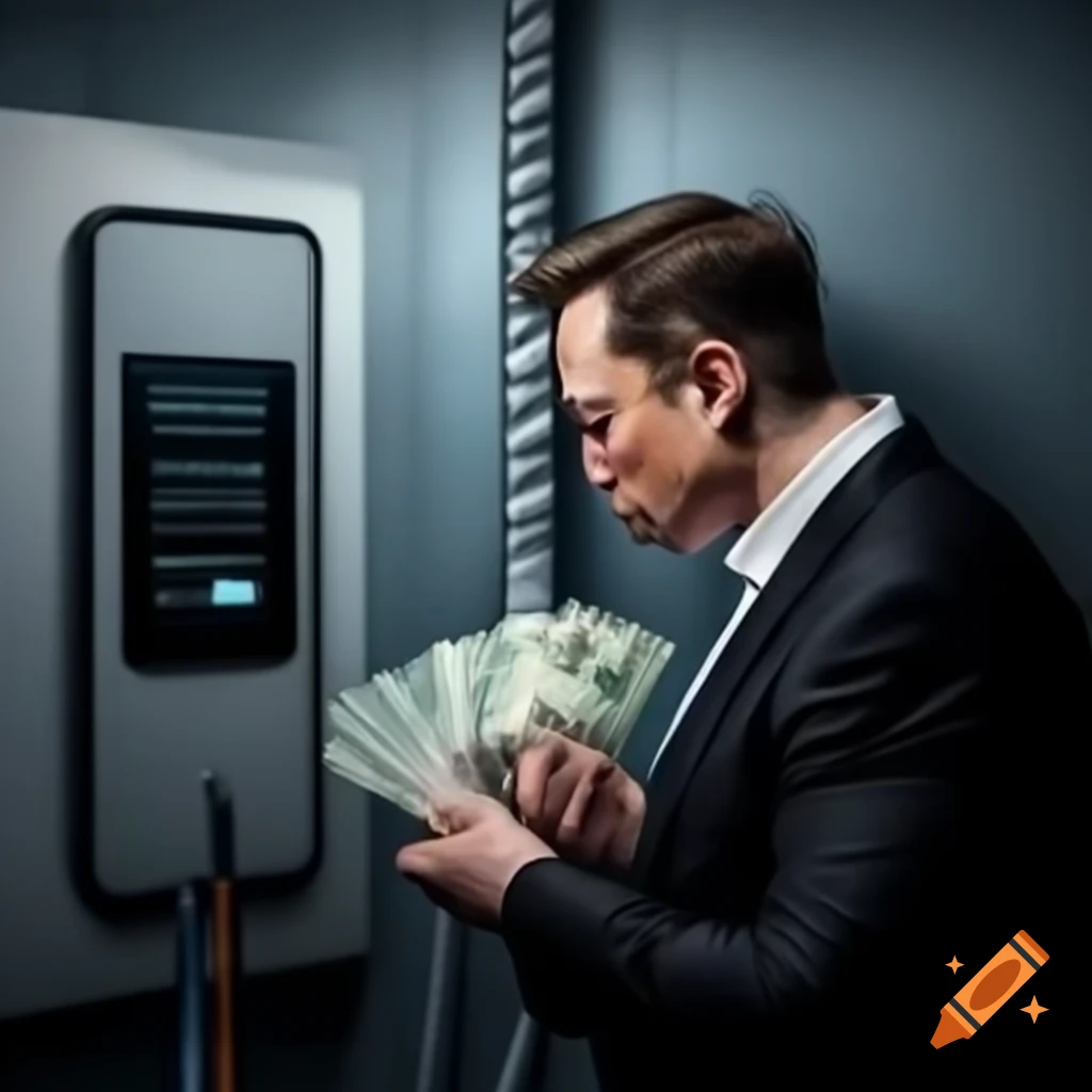 Elon Musk engaging with digital currency on pump.fun platform on Craiyon