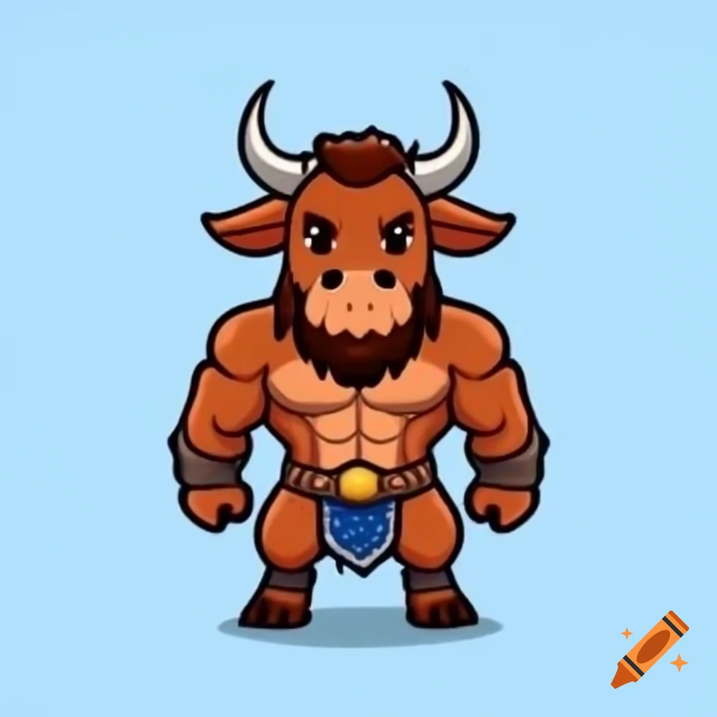 Chibi style minotaur character illustration on Craiyon