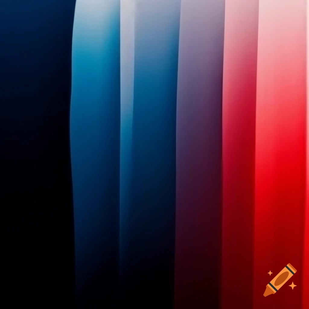 Abstract composition featuring blue, black, red, and white gradient shapes on Craiyon