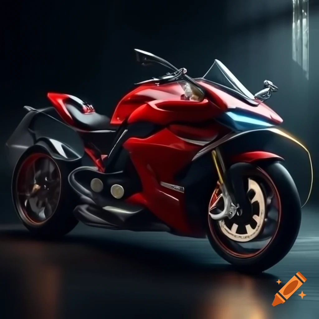 Sleek Ferrari-inspired electric motorbike with carbon fiber frame in ...