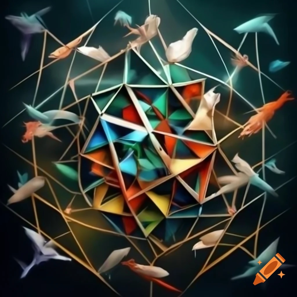 Digital artwork inspired by escher-style tessellations with ...