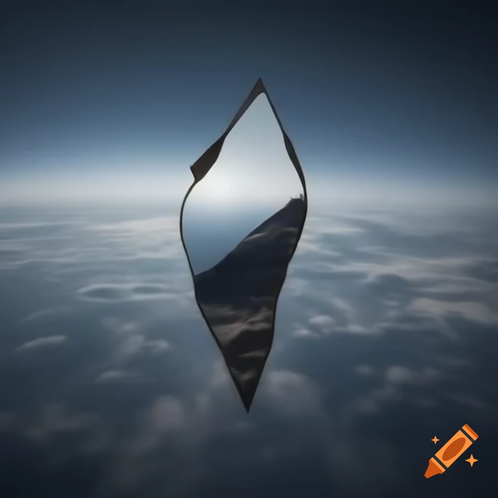 Open hand holding a shard of mirror, focusing attention on the ...