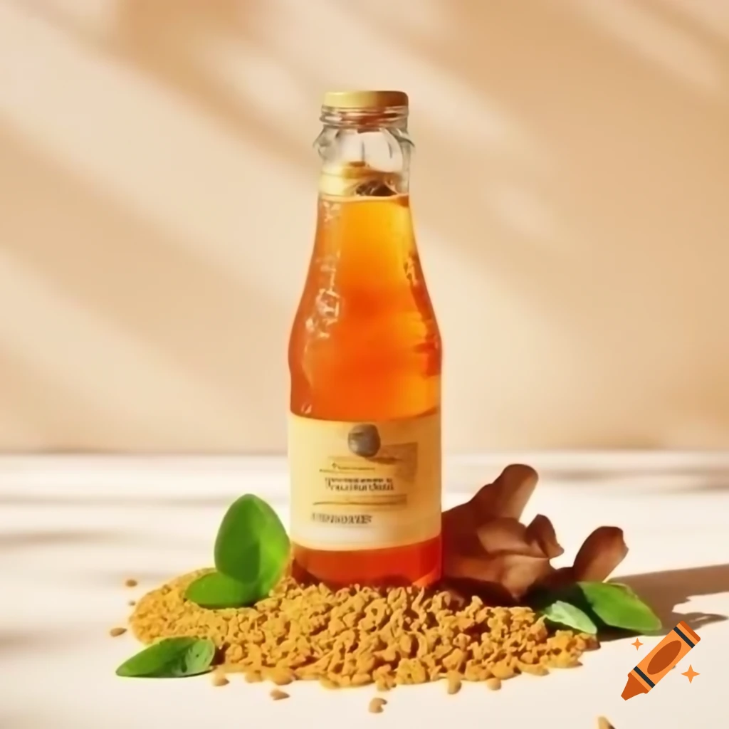 Fenu Force drink in stylish bottle with fenugreek seeds, mint, and ...