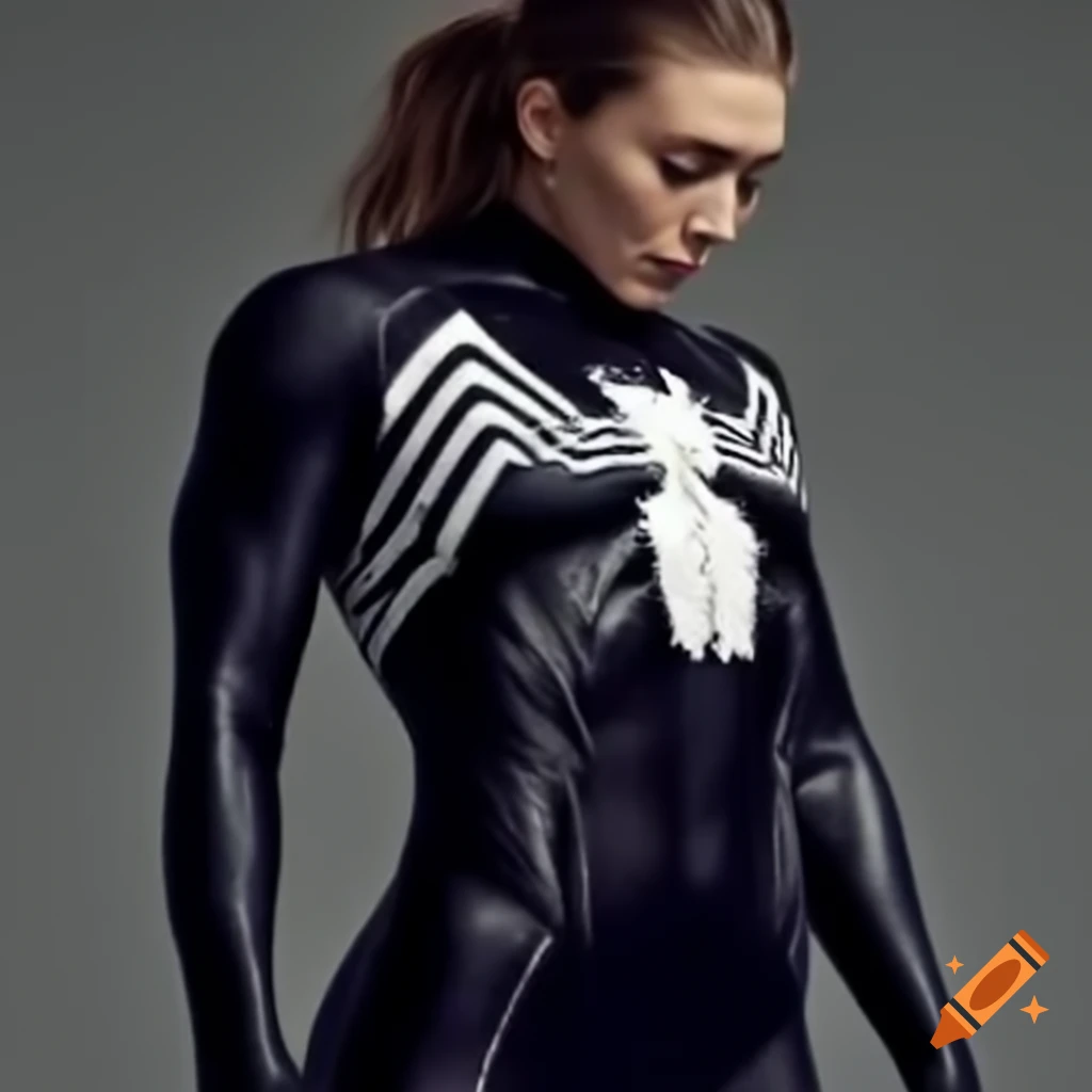 Elizabeth olsen in she venom costume showcasing athletic build and ...