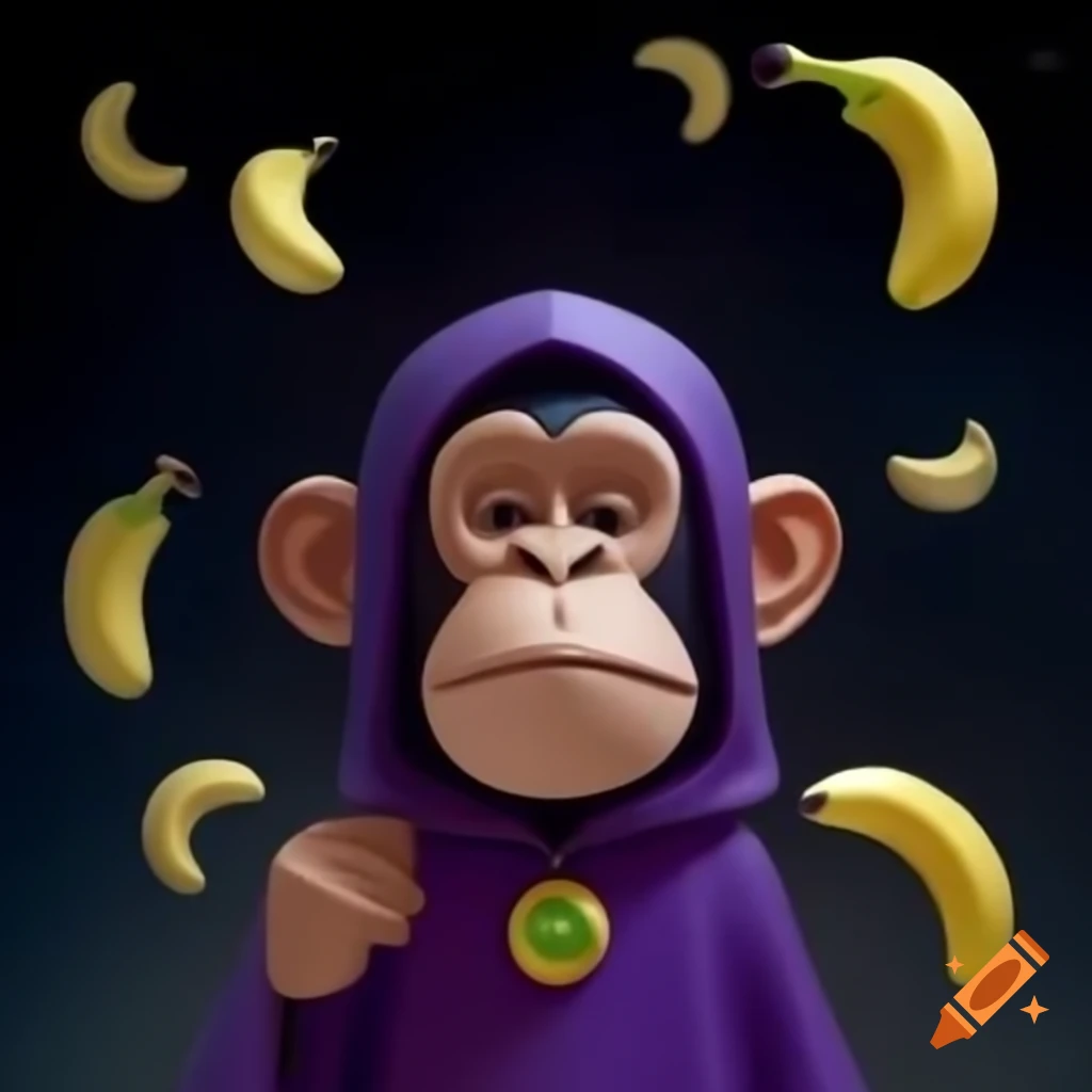 Superhero banaman with mind control over monkeys and banana ...