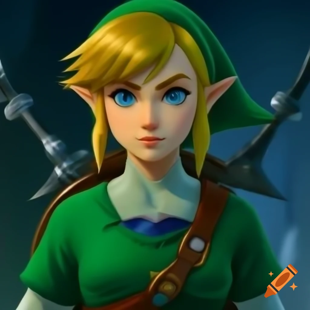 Futuristic version of Hyrule featuring female Link from Legend of Zelda ...