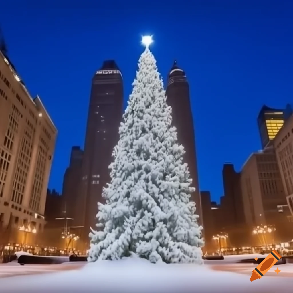 Trump Tower covered in snow during Christmas in New York on Craiyon