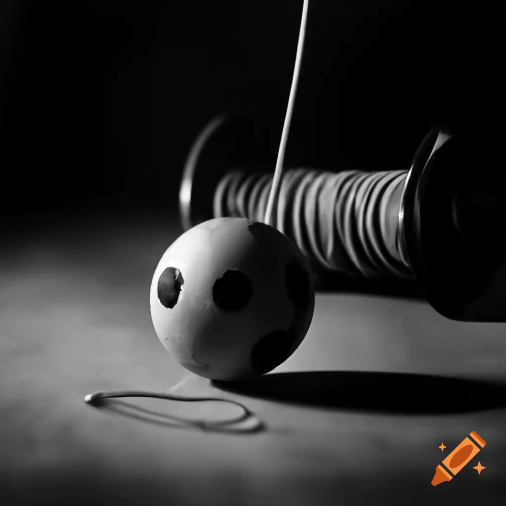 Small ball with string being pushed by a coil on Craiyon