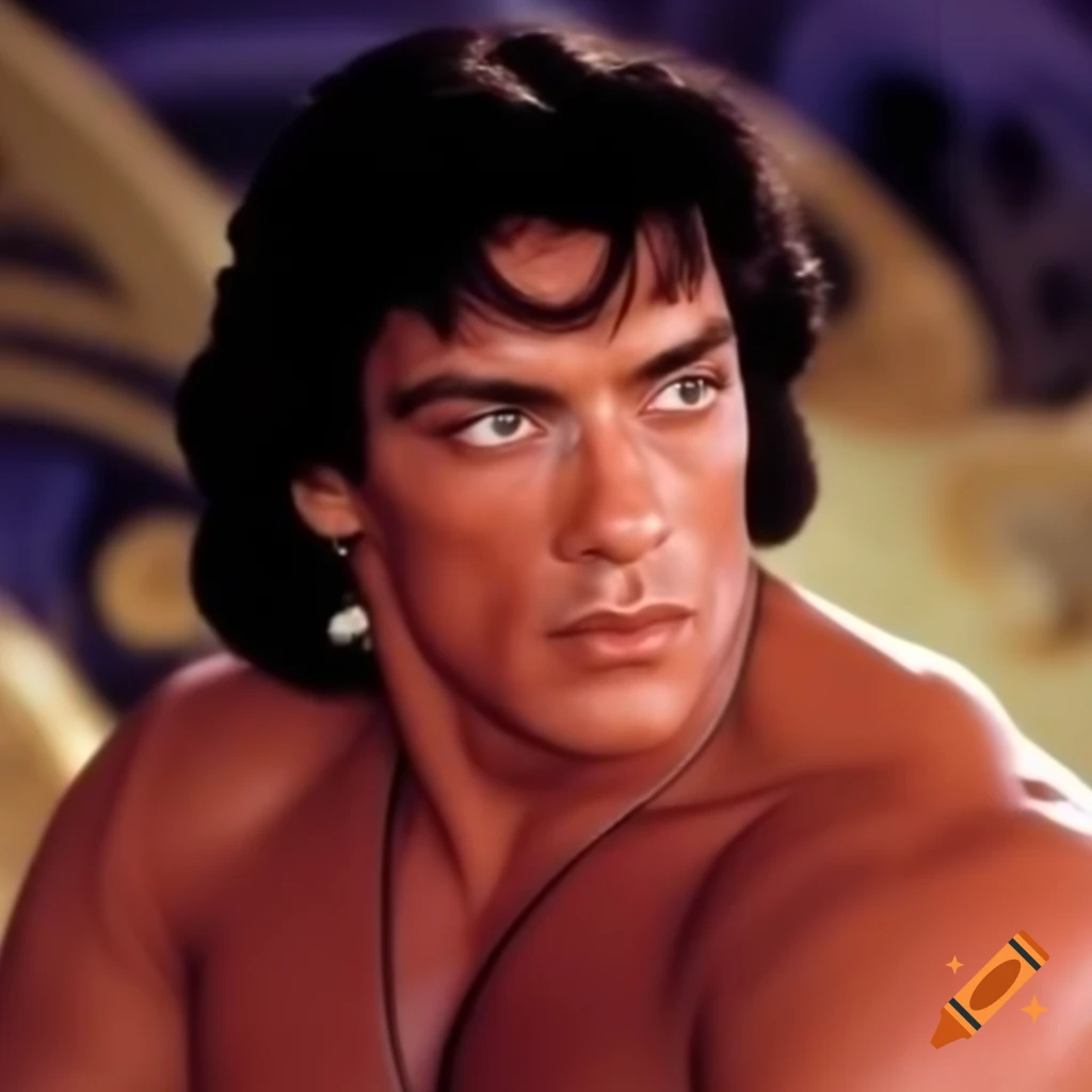 Jean-Claude Van Damme in a whimsical portrayal of Aladdin on Craiyon