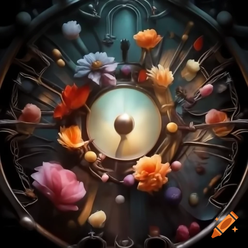 Intricate art nouveau ironwork with colorful flowers creating light and ...