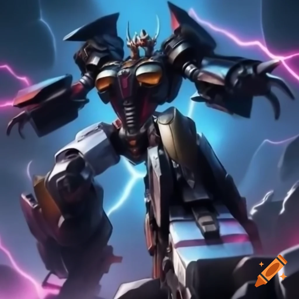 Female transformer with metallic design transforming into eight-legged ...