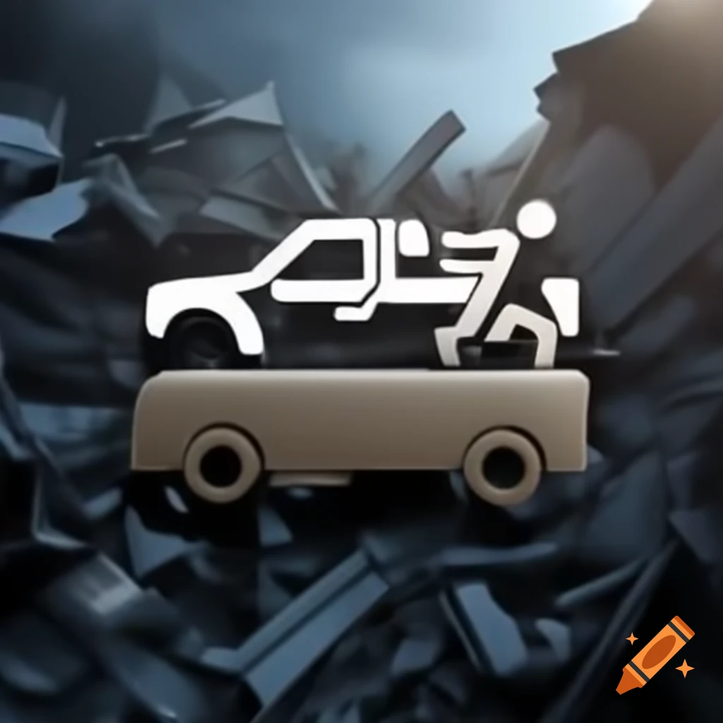 Logo featuring pickup truck and contractor collecting scrap metal on ...