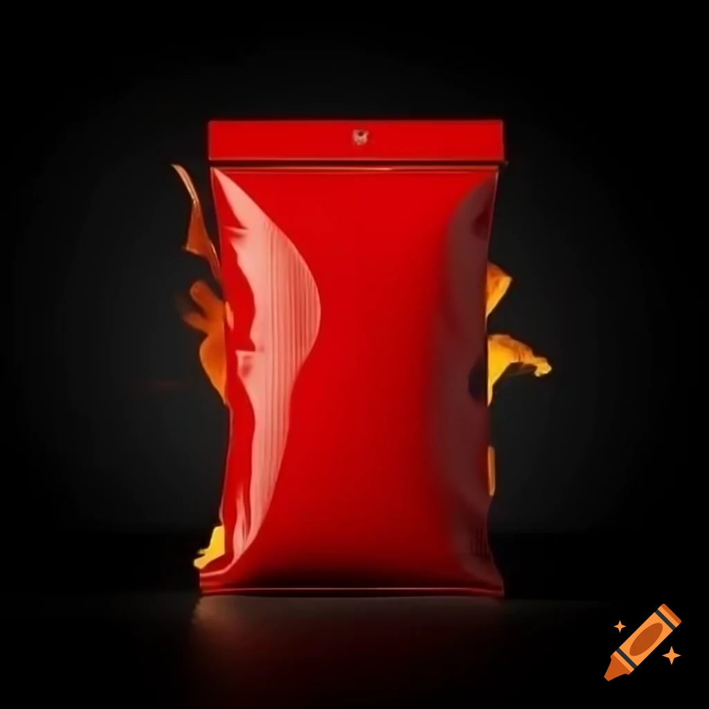 Fiery red chili oil dressing sachet for a spicy kick on Craiyon