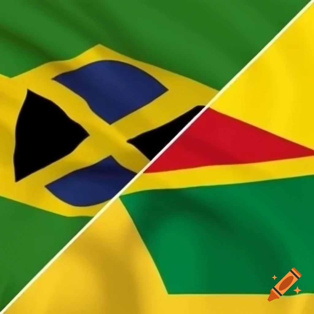 Jamaican, Brazilian, and Maranhão flags in reggae style with vibrant ...