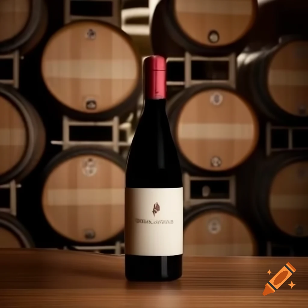 Bottle of wine labeled 'igt' and 'bio' on Craiyon