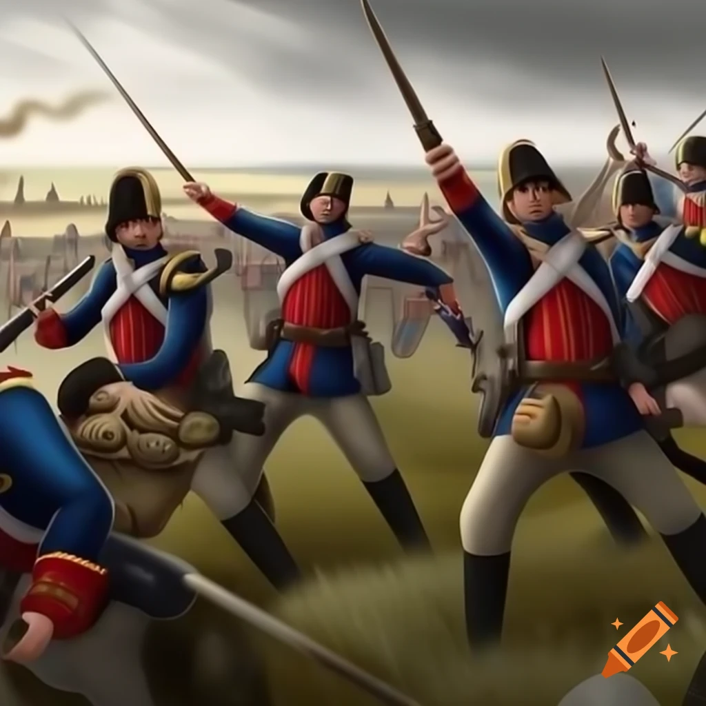 3d illustration of historical battle between two nations with ...