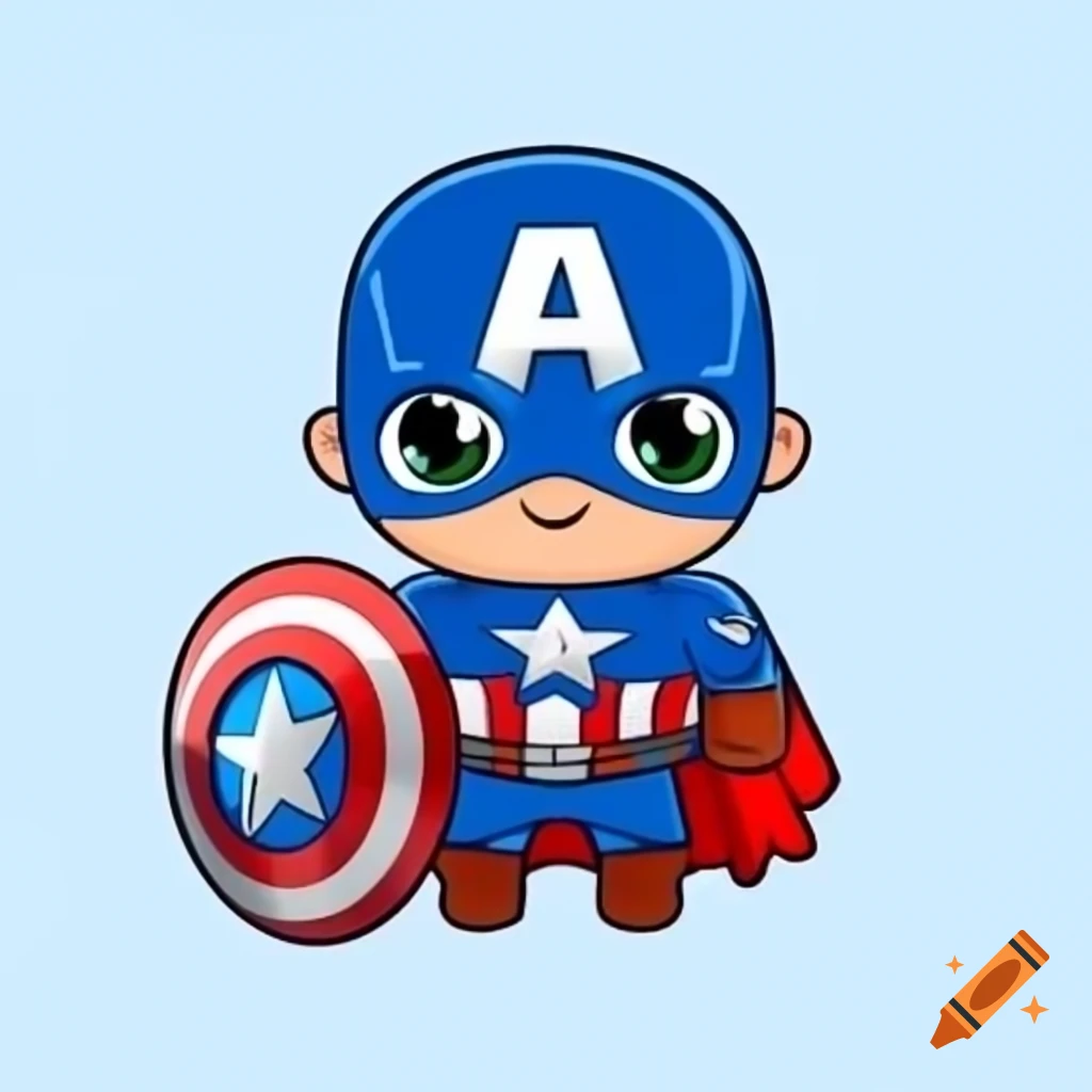 Cute Captain America SVG design on Craiyon