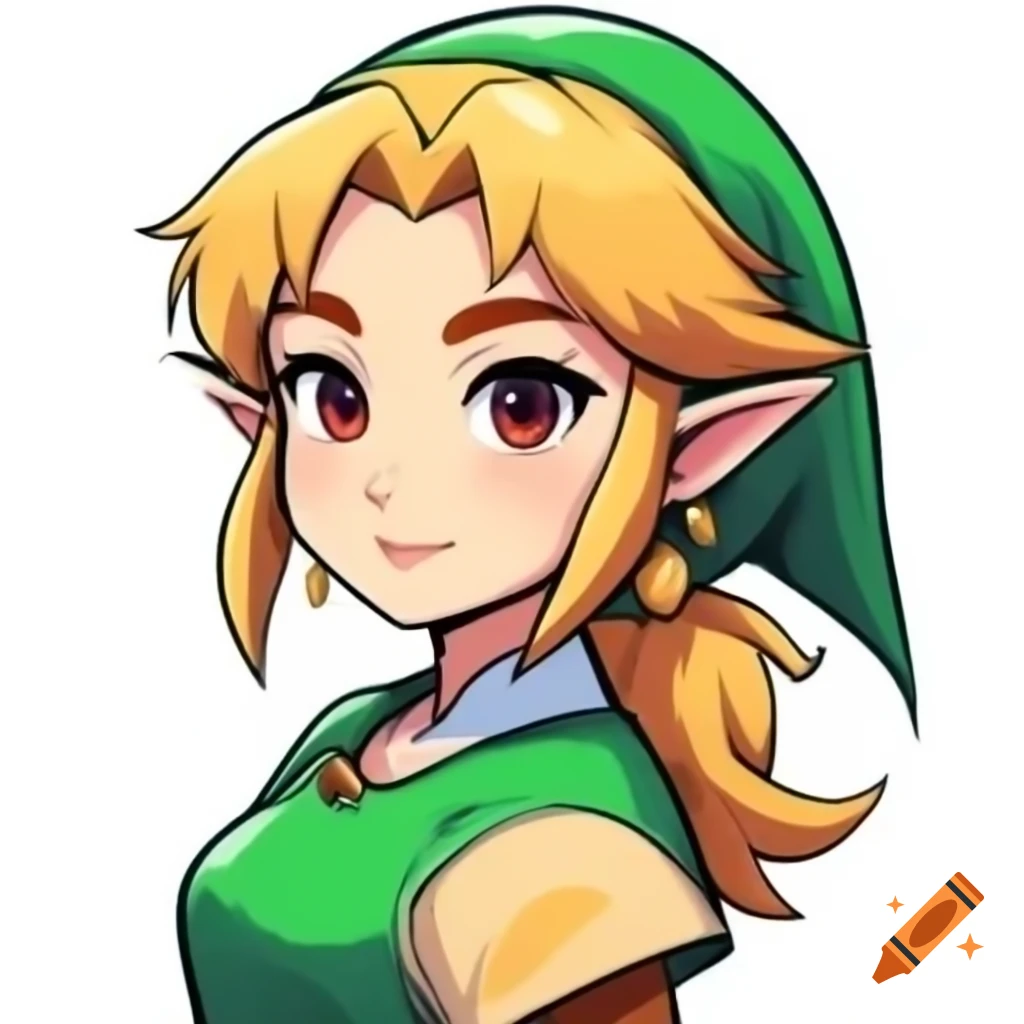 Feminine interpretation of Link from Legend of Zelda on Craiyon