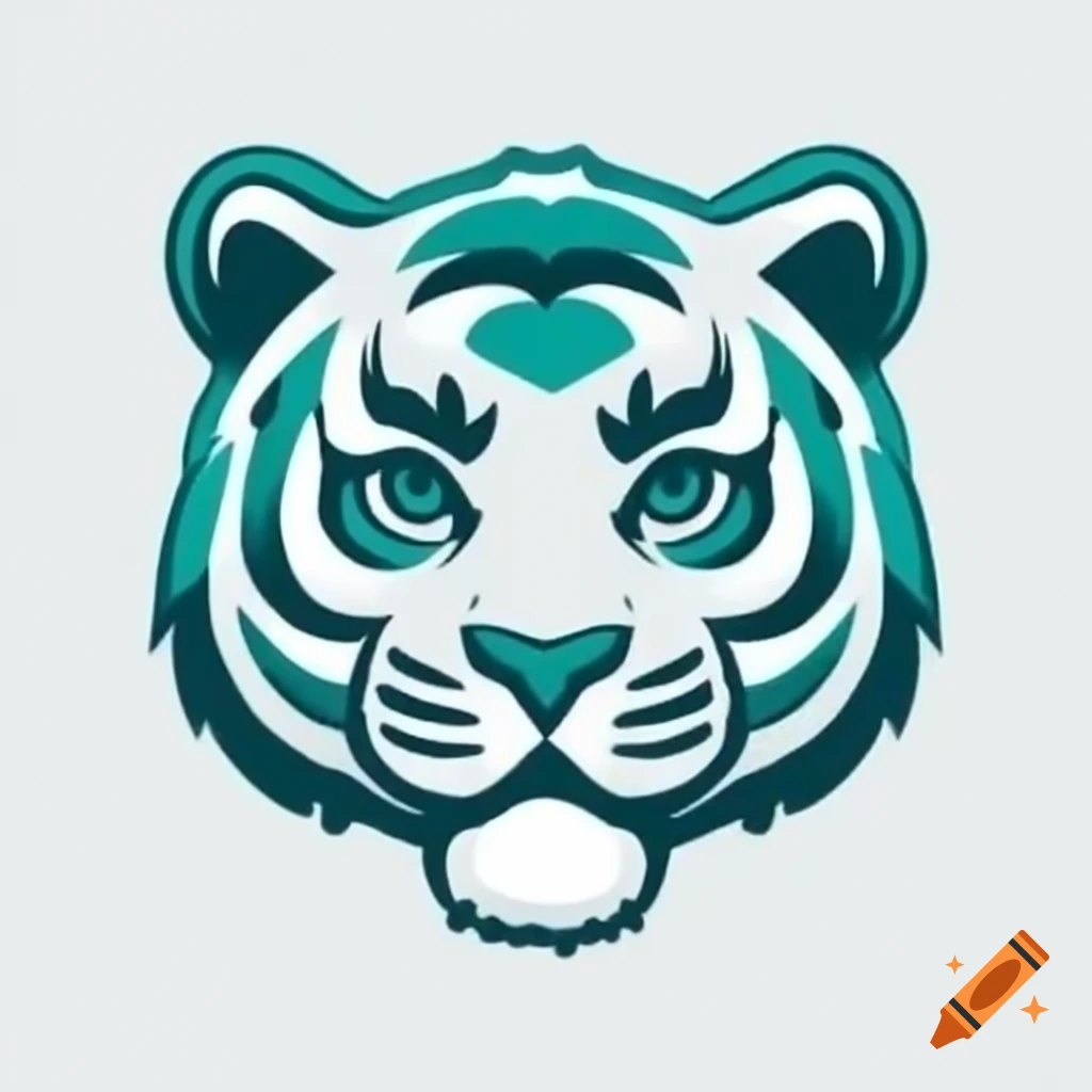 NFL style mascot logo featuring a baby teal tiger cub on Craiyon