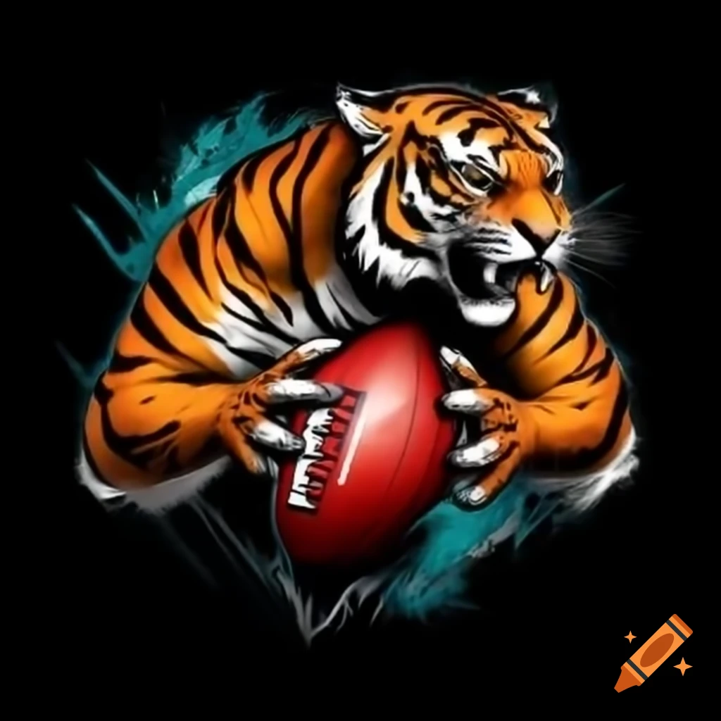 Dynamic logo featuring bengal tiger with football, inspired by nfl and ...