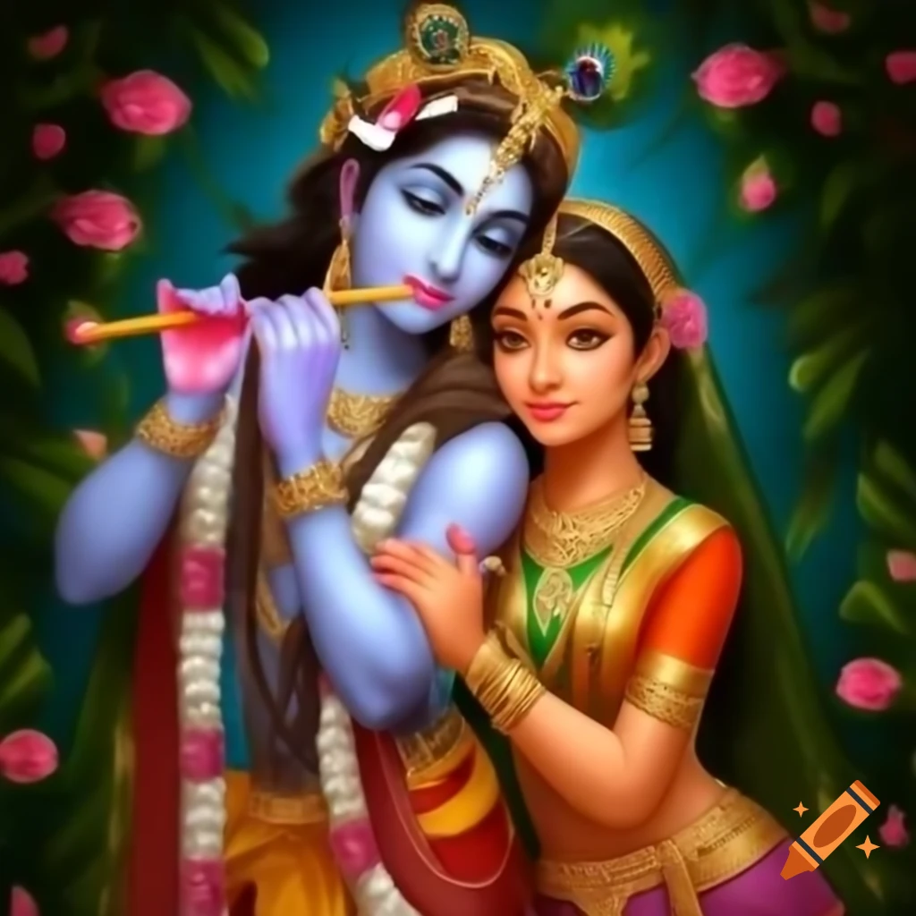 Ratha Krishna imagery with divine symbolism on Craiyon