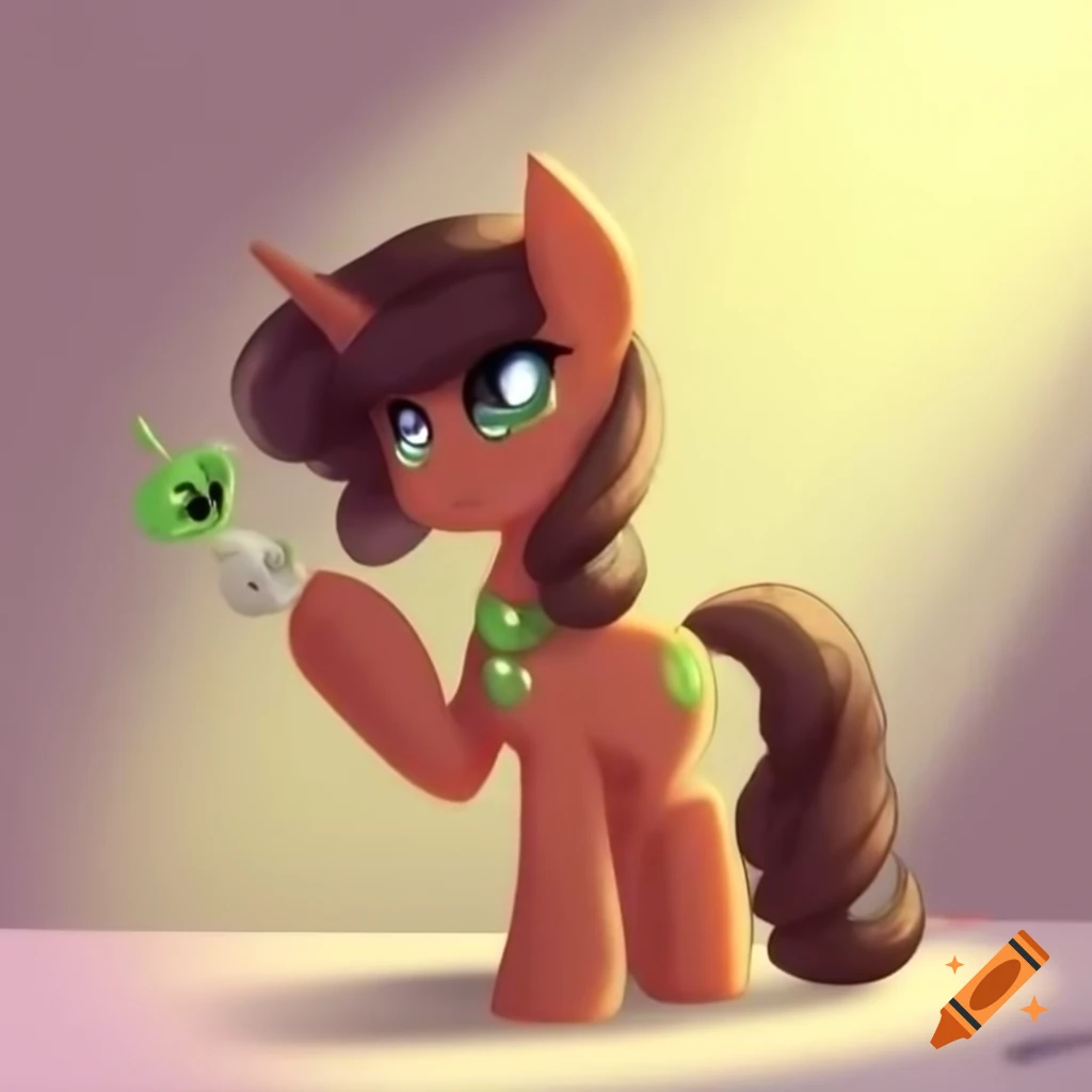 Custom pony character in pastel brown with milk chocolate mane, spring ...