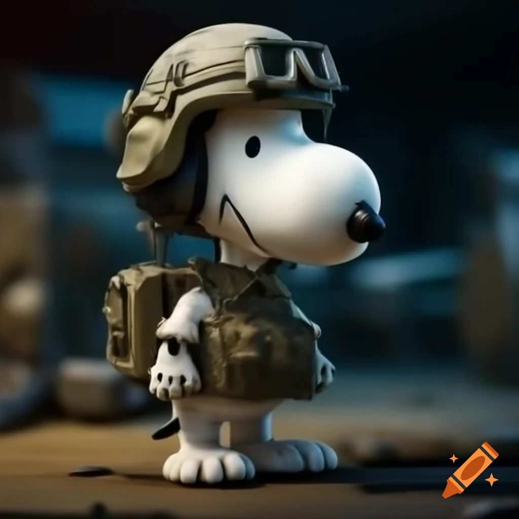 Snoopy dressed as a Special Forces operator on Craiyon