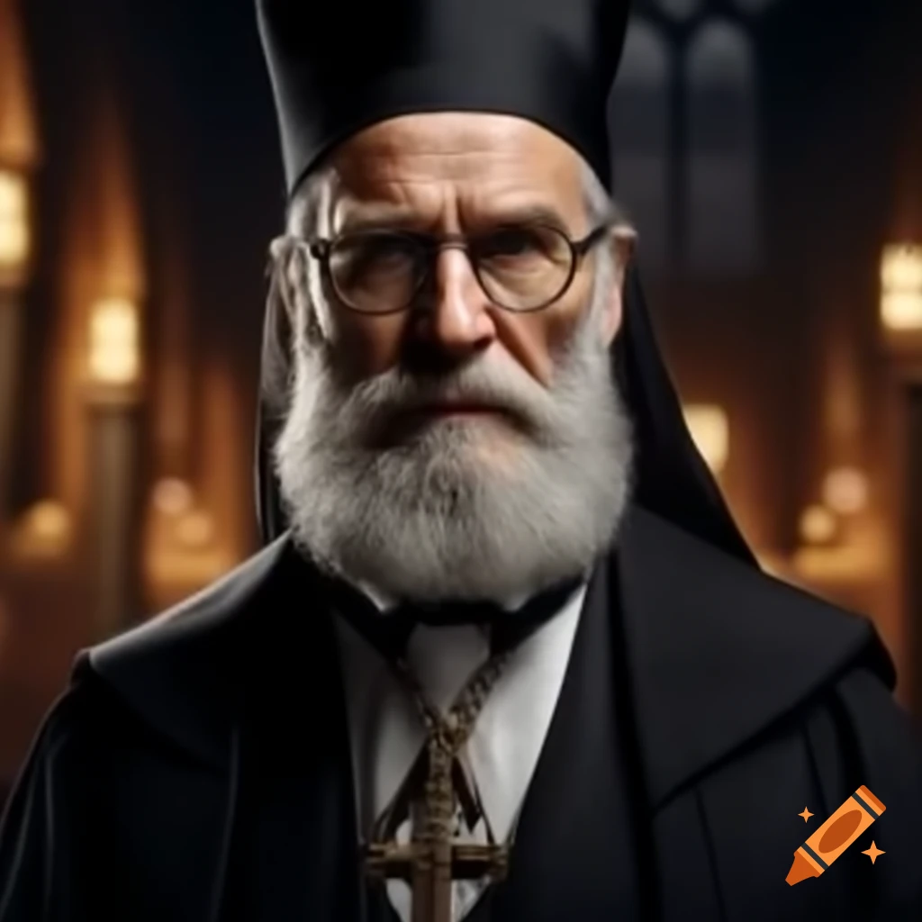 Pious reverend dressed as pilgrim ministering at Thanksgiving on Craiyon